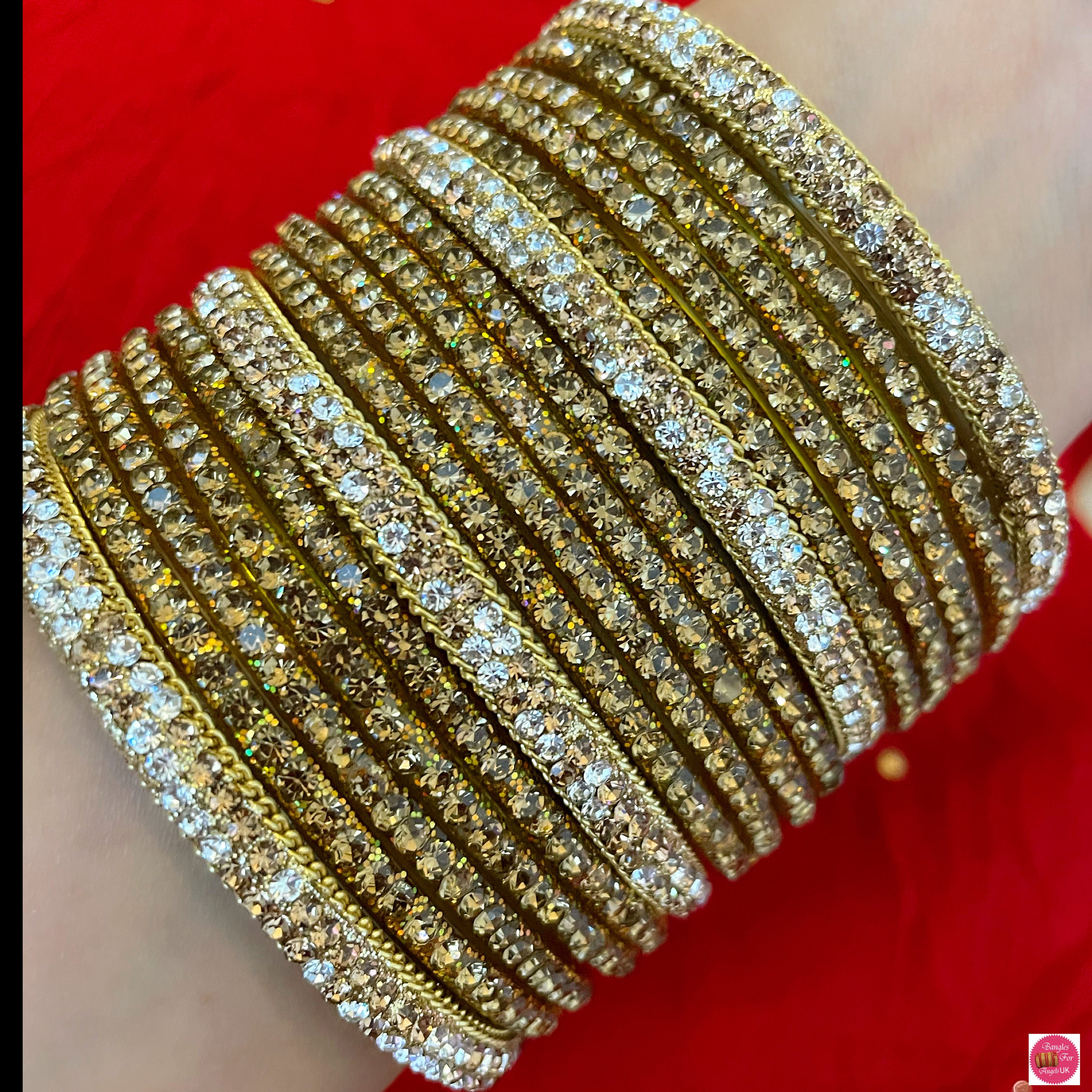Pure Gold Glass Bangles Set – Bangles For Angels UK
