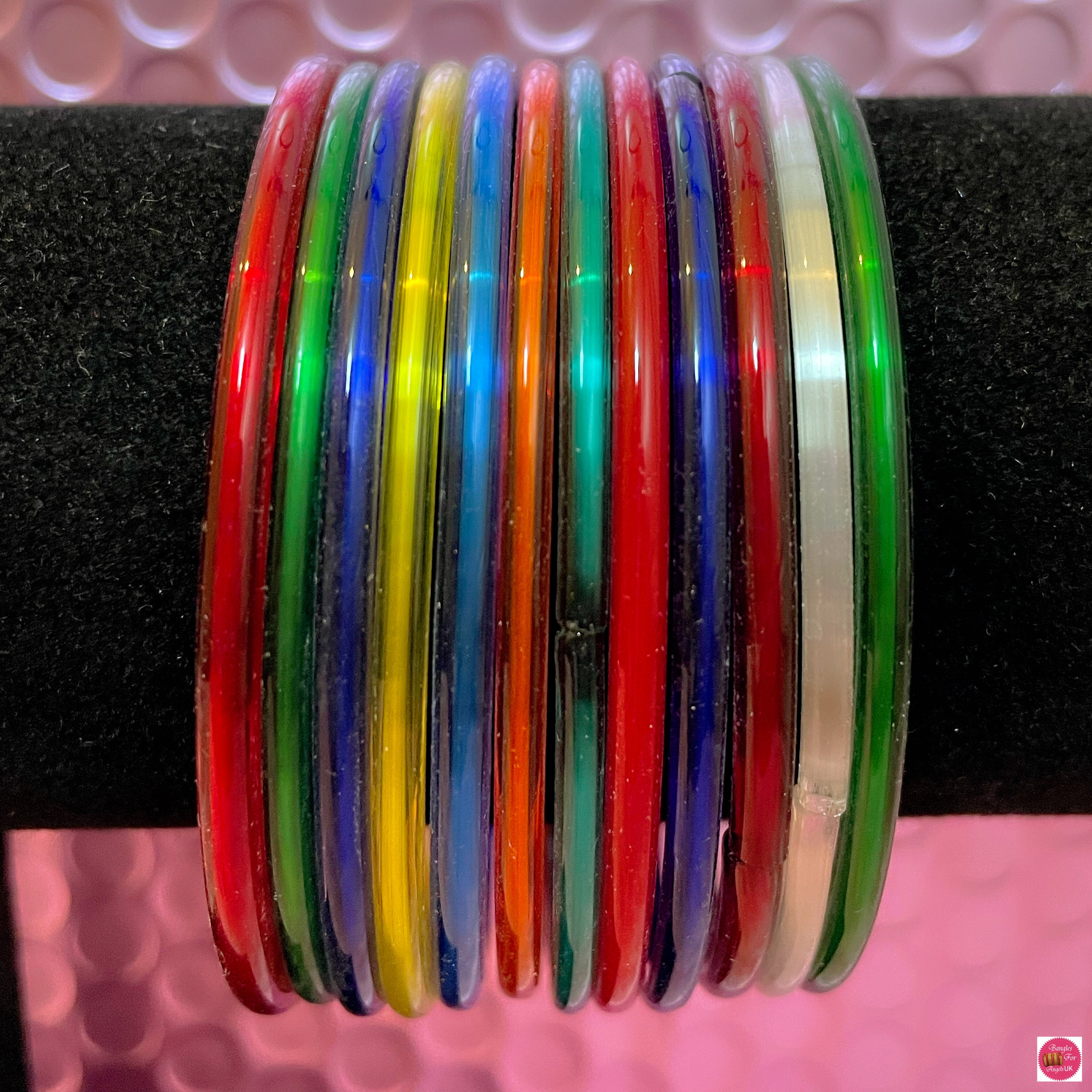 Multicoloured Glass Bangles Set- Various Designs – Bangles For Angels UK