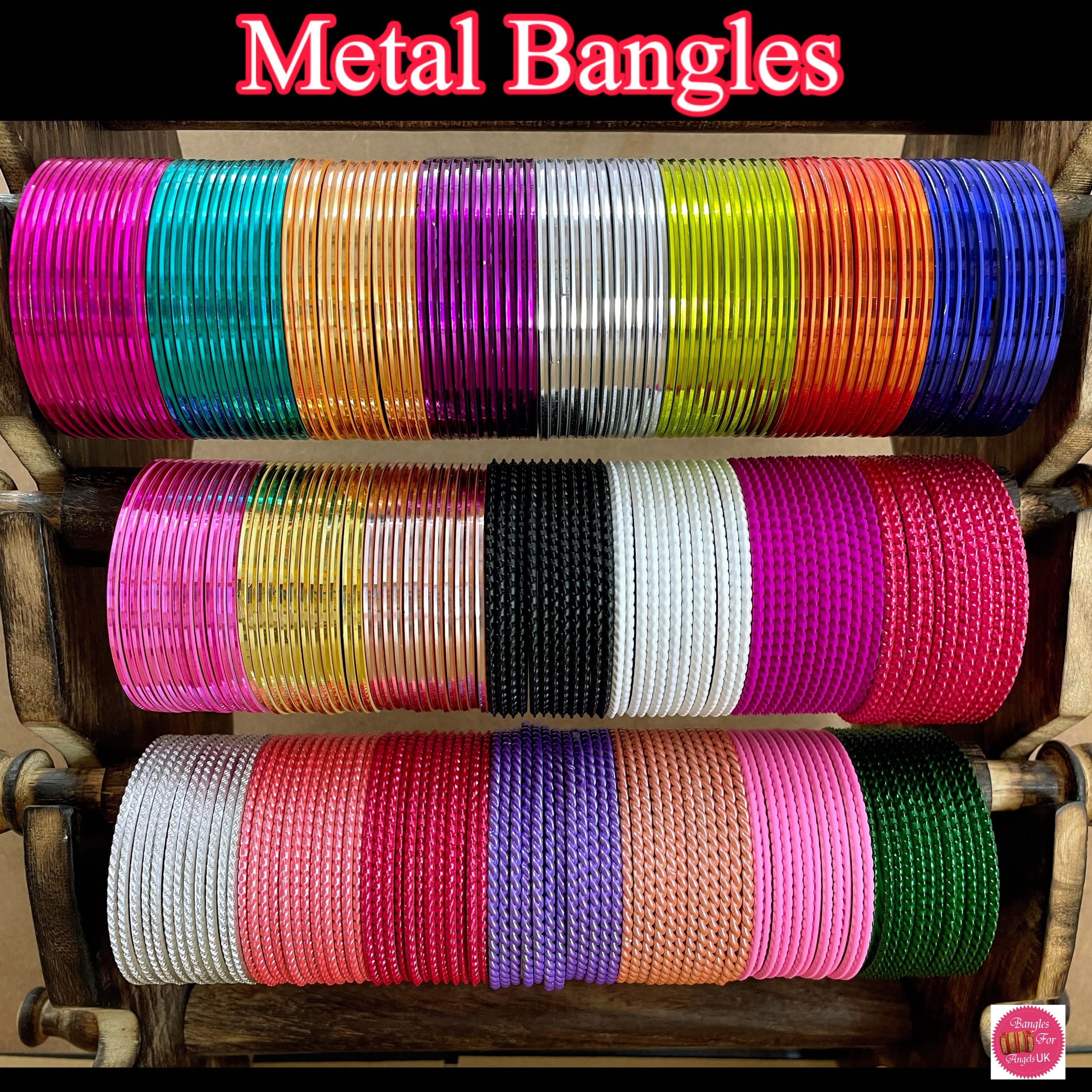 Any 10 Metal Bangle sets/Colours Combo Pack – Bangles For Angels UK