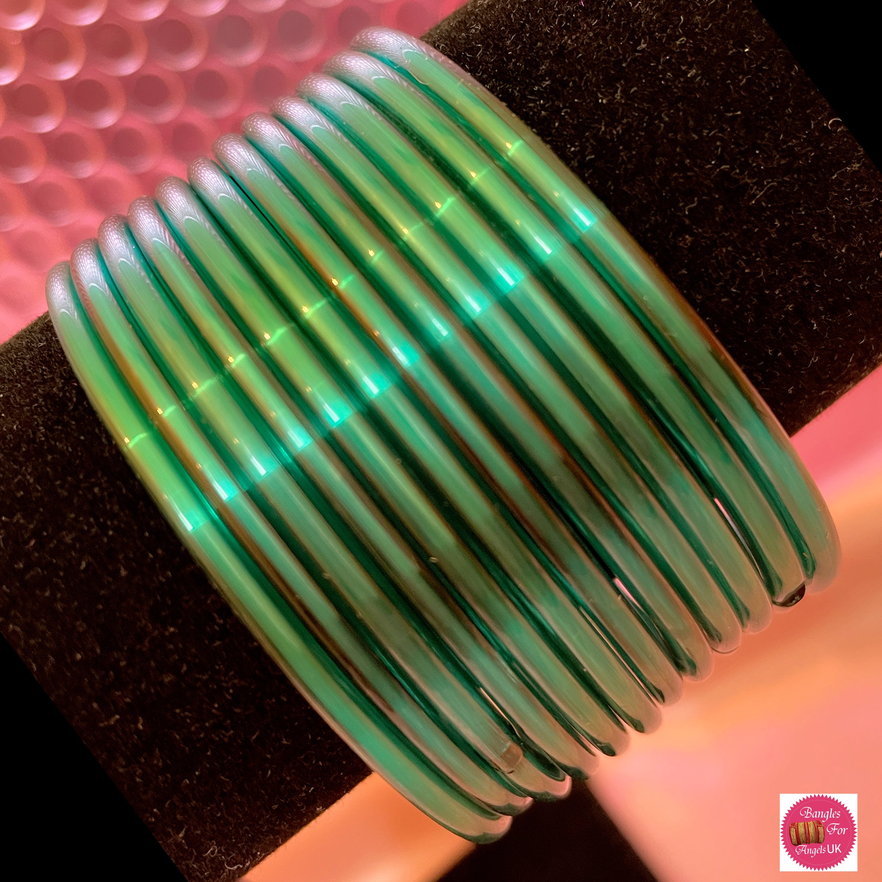Green Glass Bangles – Bangles For Angels UK