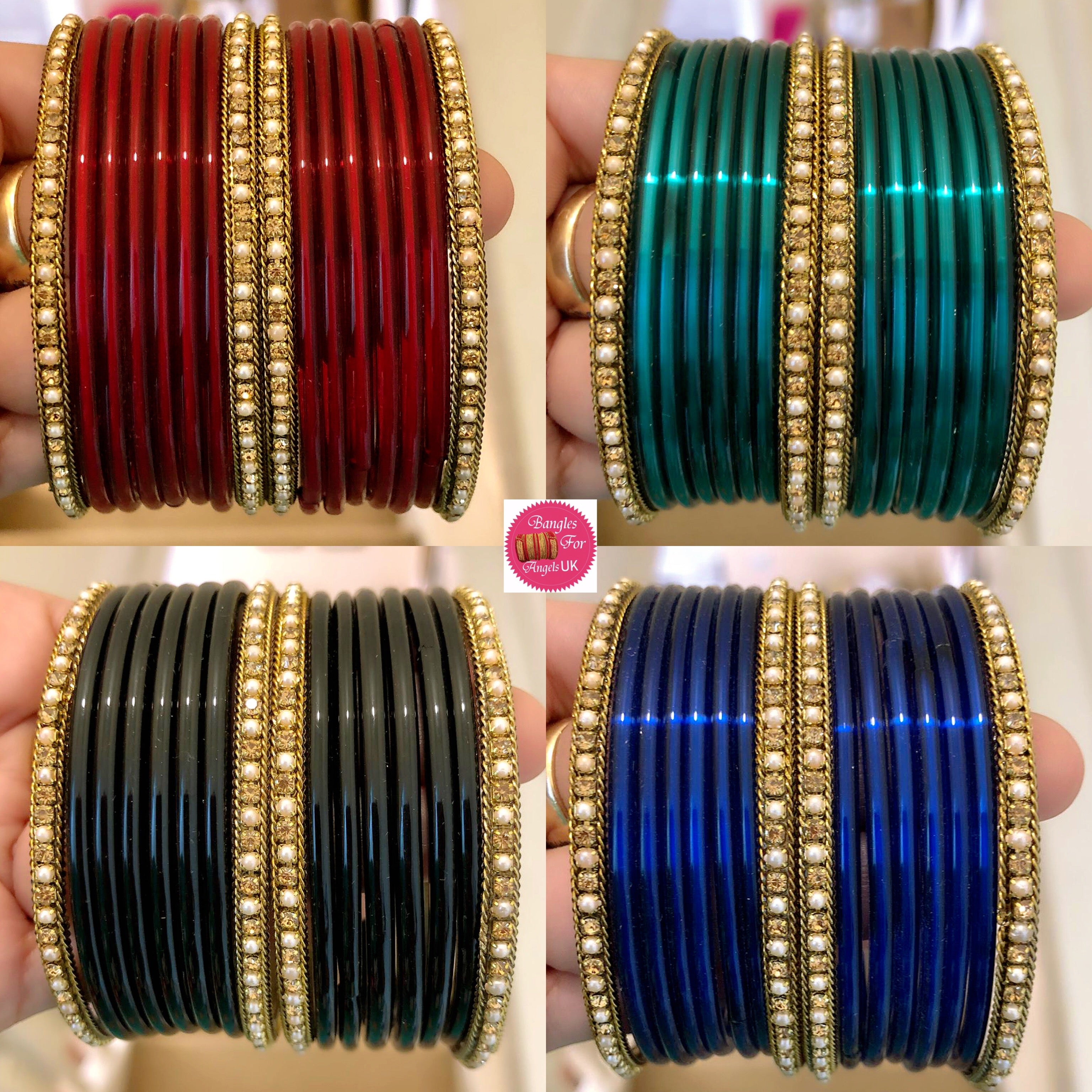 Glass Bangles Sets- Various Colours – Bangles For Angels UK