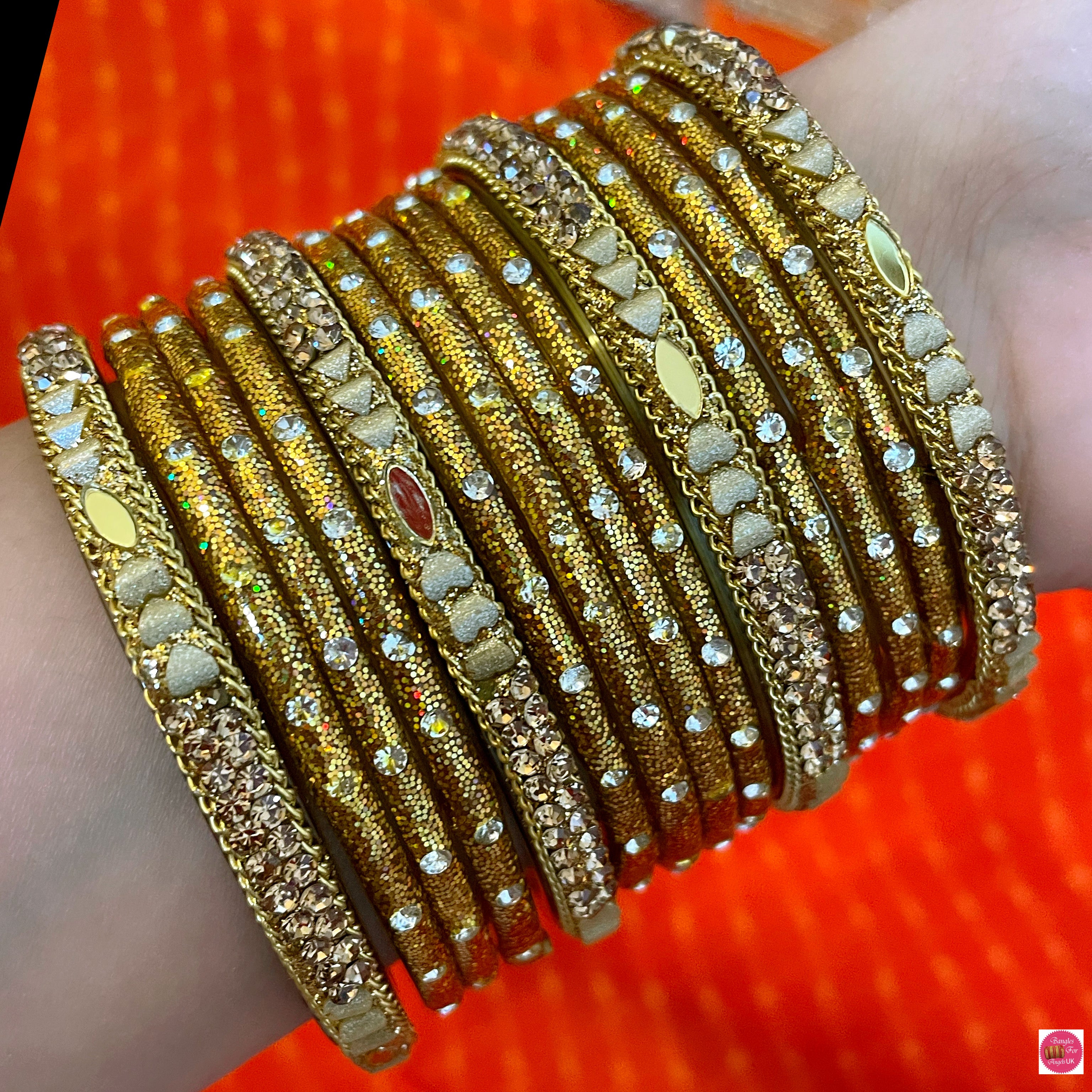 Pure Gold Glass Bangles Set – Bangles For Angels UK