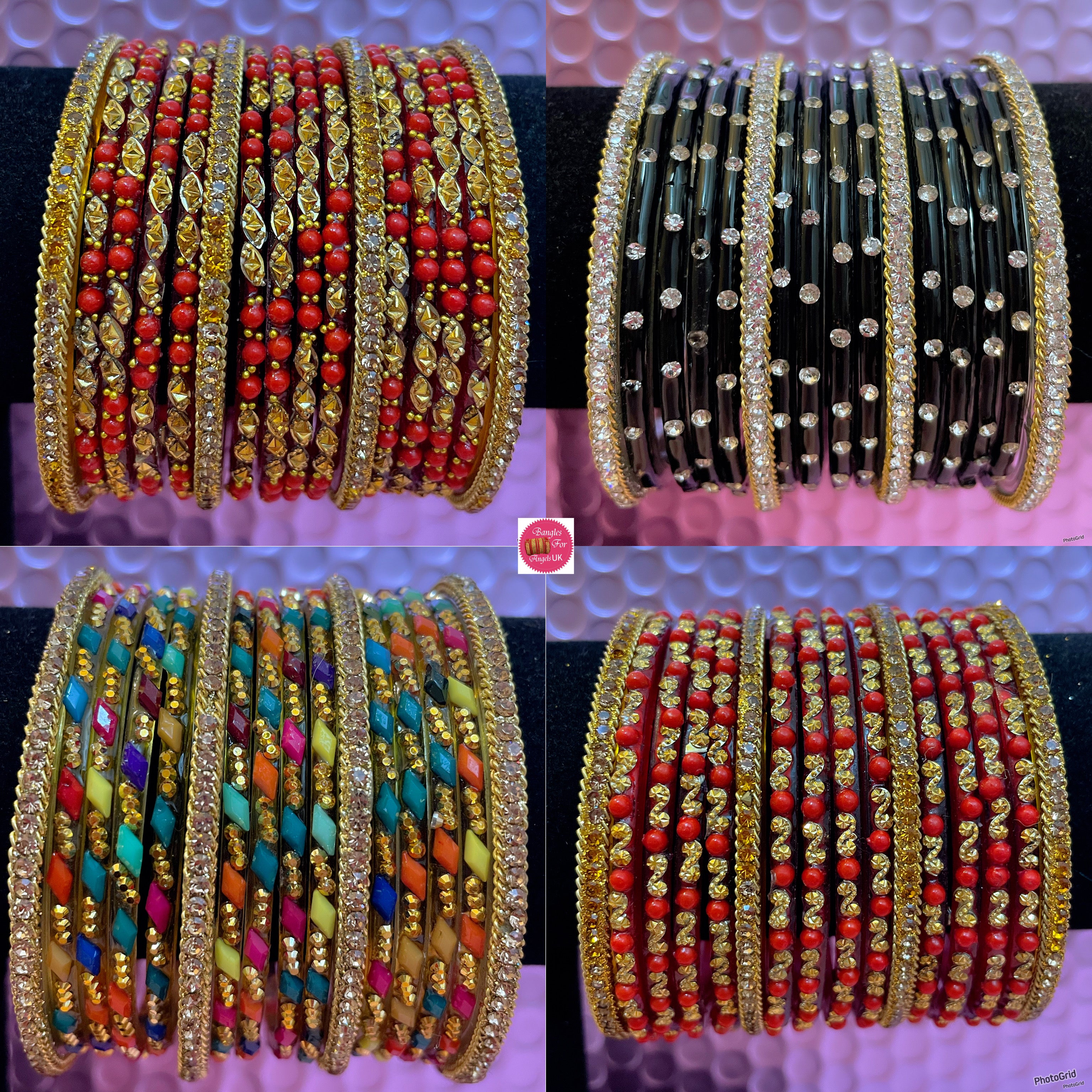 Pure Designer Glass Bangles Sets- Various Colours – Bangles For Angels UK